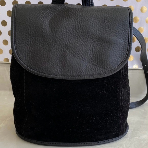 Coach | Bags | Vintage Coach Berkeley Black Suede Leather Backpack Bag ...